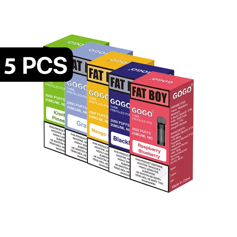 GOGO Fat Boy 2000 Pod Bundle(5PCS) | $5 Off VapePenZone NZ